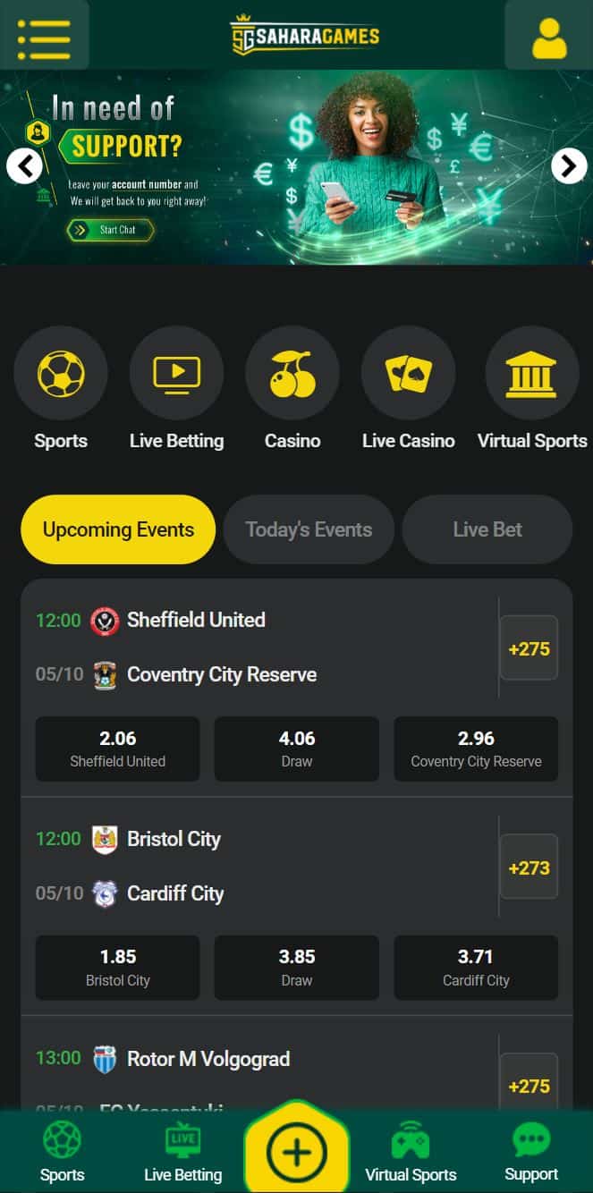 Sahara Games Nigeria Sports Betting Site Review